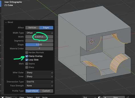 Modeling How Do I Create A Curved Edge Onto My Cube Blender Stack Exchange