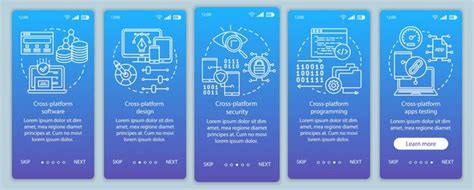 Premium Vector Cross Platform Programming Onboarding Mobile App Page