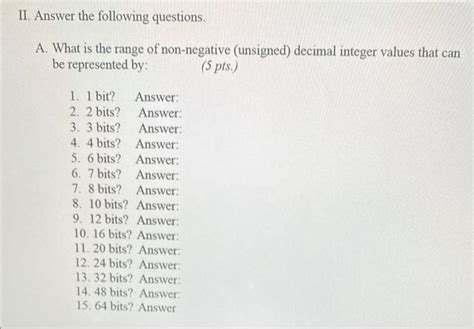 Solved Ii Answer The Following Questions A What Is The
