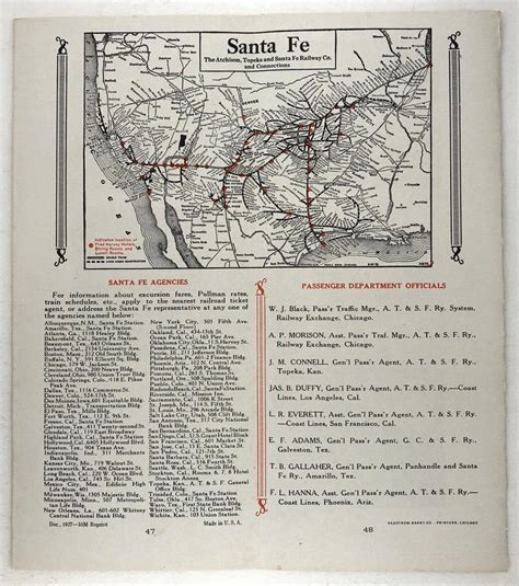 1927 Santa Fe Railroad Fred Harvey Meal Service Travel Brochure Photos