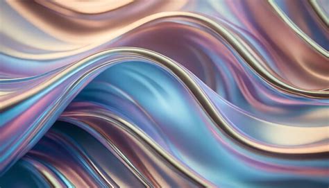 Premium Photo Abstract 3d Wavy Metallic Lines In Soft Pastel Hues Symbolizing Fluidity And