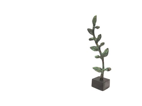 Olive Branch Bronze Greek Sculpture Verdigris Patina Sculpture Κλαδι