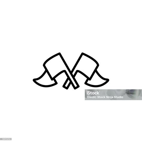 앱 Ui 웹 사이트에 대한 플랫 스타일 벡터에서 교차 플래그 선 아이콘입니다 검은 색 아이콘 벡터 일러스트레이션 0명에 대한 스톡 벡터 아트 및 기타 이미지 Istock