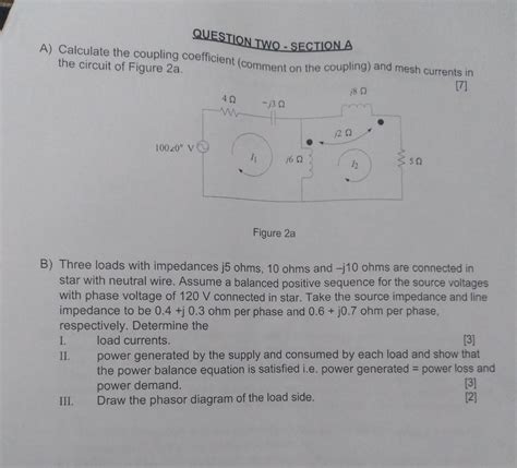 Solved Question Two Sectiona A Calculate The Coupling