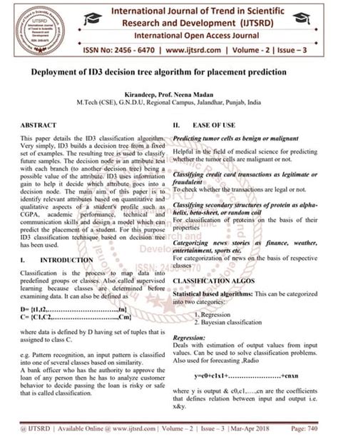 Deployment Of Id3 Decision Tree Algorithm For Placement Prediction