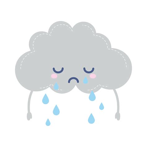 Weather Icon Of A Crying Cloud On White Background 4428764 Vector Art