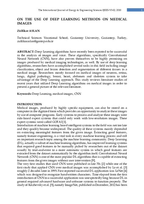 Pdf On The Use Of Deep Learning Methods On Medical Images Zülfikar