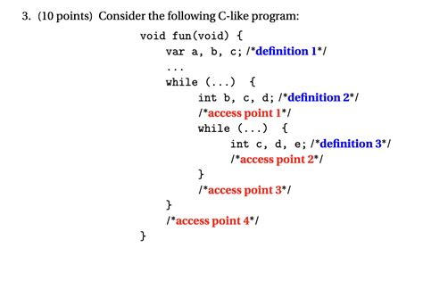 Solved 3 10 ﻿points ﻿consider The Following C Like