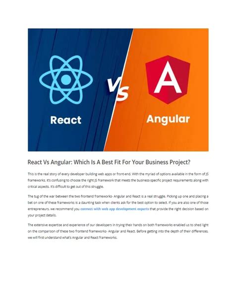 PPT React Vs Angular Which Is A Best Fit For Your Business Project PowerPoint Presentation