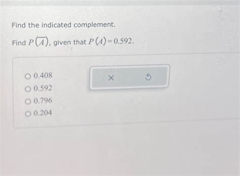 Solved Find The Indicated Complement Find Pa Given That