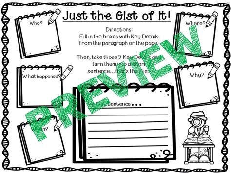 Reading Comprehension Gist Close Reading Annotating 1st 4th Homeschool Worksheets