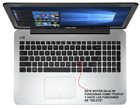 Computación Laptop Asus Teclado Cambia El Punto Por Delete
