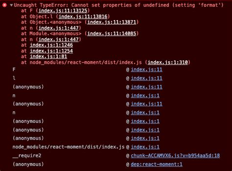 Cannot Set Properties Of Undefined Type Error For React Moment Package Issue Vitejs