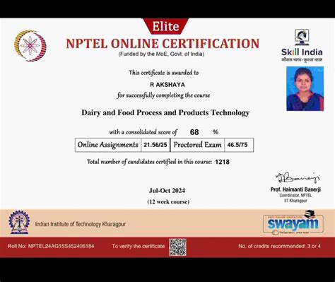 Akshaya R On Linkedin Hi Linkedin Fam ️ I Have Successfully Completed The Course Dairy And Food