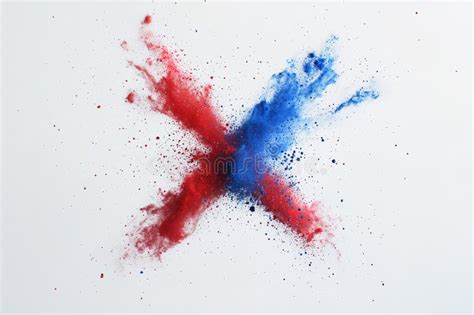Abstract X And 3 Red Blue Particle Explosion Design Dynamic Vibrant And Futuristic Ideal For