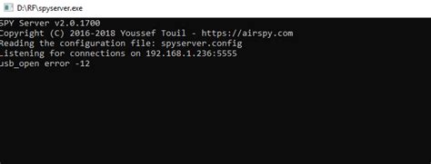 Spyserver Usbopen Error 12 And Sdrsharp Server Is Busy Warning I