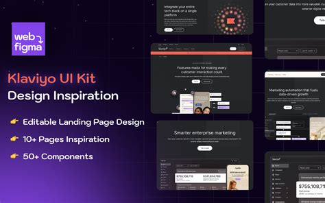 Klaviyo Website UI Kit SaaS UI Design UI Kit Example Website Design Inspiration Figma