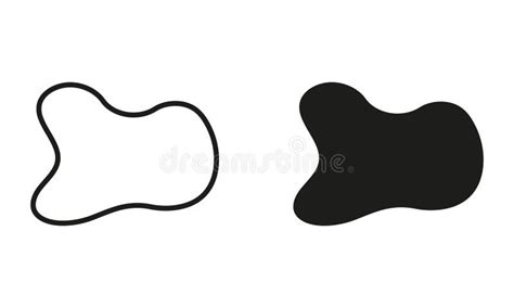 Random Shape Line And Silhouette Black Set Irregular Liquid Design