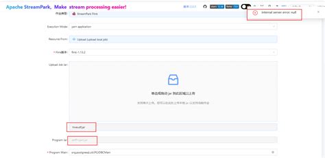 upload job jar[internal server error null] · issue 2501 · apache