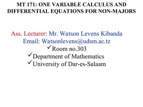 Lecture 1 Ppt Ppt Differential Equations Ppt