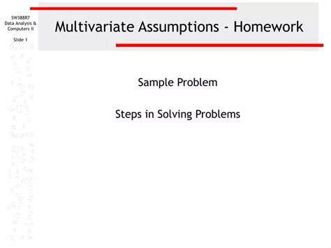 Ppt Multivariate Assumptions Testing Normality And Linearity In A Sample Problem Powerpoint
