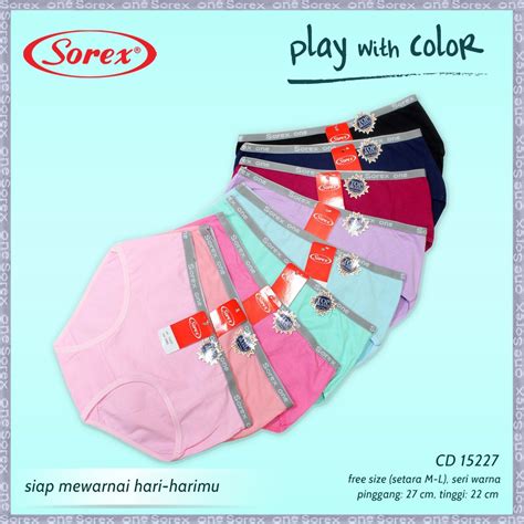Jual Celana Dalam Wanita Remaja Dewasa Sorex Murah Midi Play With Color Setara Size M L
