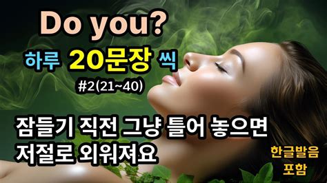 Do You로 시작하는 영어회화 20문장 221~40 잠들기 직전 그냥 틀어놓으면 하루 20문장이 저절로 외워져요수면asmr명상 Youtube