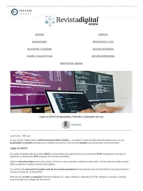 ¿qué es dom propiedades métodos y ejemplos de uso pdf modelo de