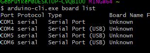 Board Listall With More Detail Arduino Command Line Tools Arduino Forum