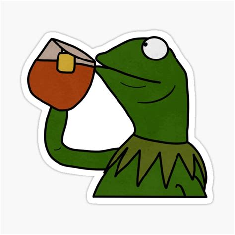 Kermit Sipping Tea Sticker For Sale By Lovelyliaa Redbubble