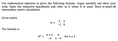 Solved Use Mathematical Induction To Prove The Following