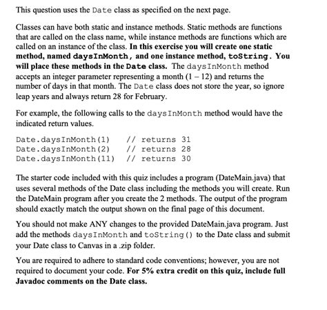 Solved This Question Uses The Date Class As Specified On The