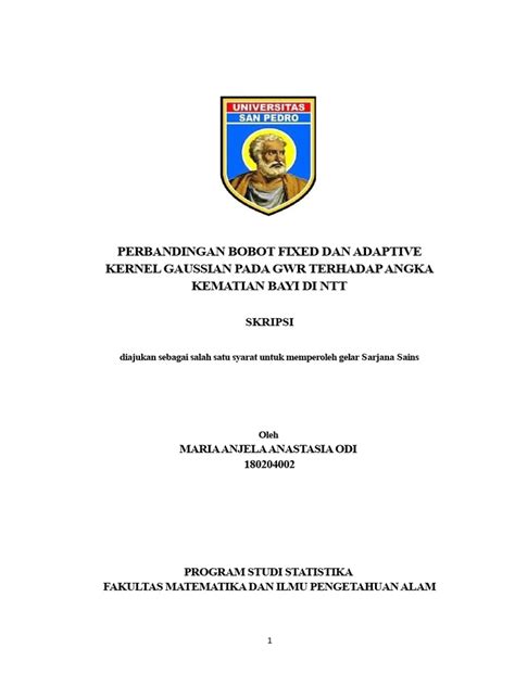 Perbandingan Bobot Fixed Dan Adaptive Kernell Gausian Pada Gwr Terhadap