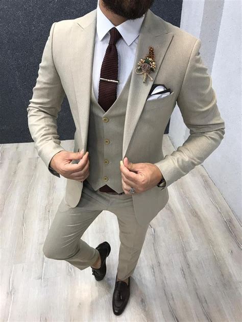 Connor Beige Slim Fit Suit Slim Fit Suit Men Designer Suits For Men Fashion Suits For Men
