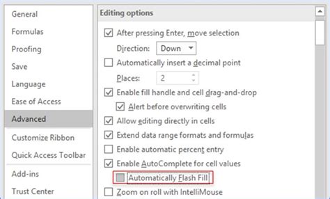 How To Disable Automatically Flash Fill Excelnotes