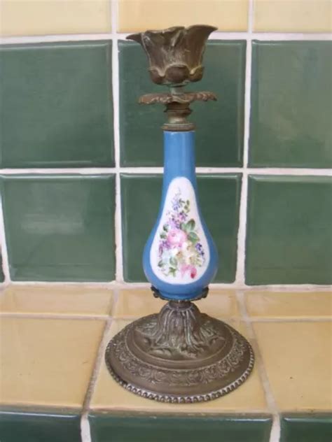 ANCIEN BOUGEOIR BRONZE Et Porcelaine EUR PicClick FR