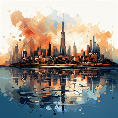 Premium Ai Image Abstract City Skyline