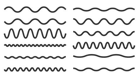 Premium Vector A Set Of Different Wavy Lines