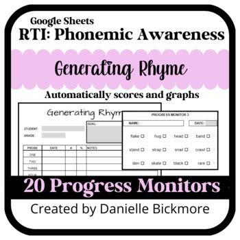 RTI Generating Rhyme Data Collection By Danielle Bickmore TPT