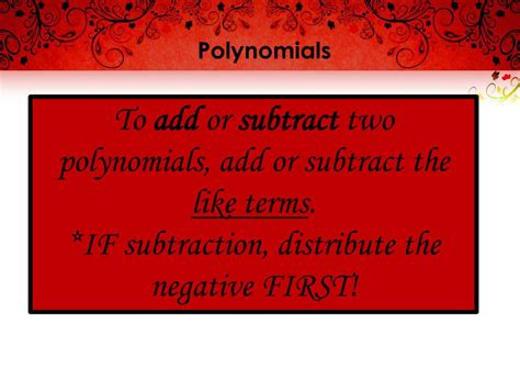 Ppt 5 3a Adding And Subtracting Polynomials Powerpoint Presentation Id 2578380