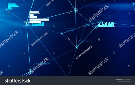 Futuristic Abstract Blue Network Data Connection Stock Illustration 1228741030 Shutterstock