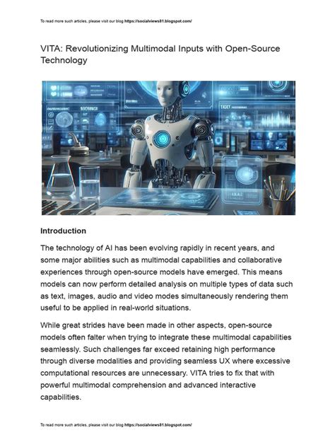 Vita Revolutionizing Multimodal Inputs With Open Source Technology