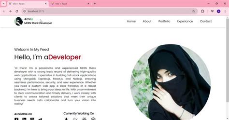 amna rafaqat on linkedin responsive home component a personal developer portfolio this home…