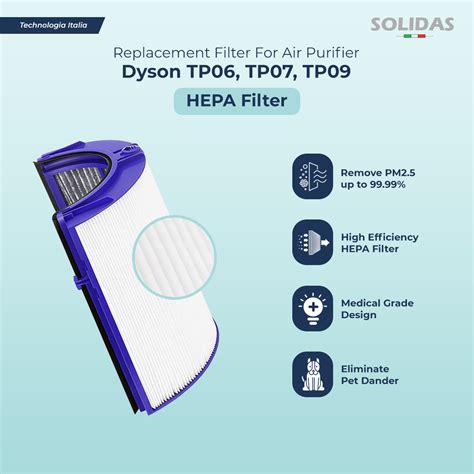 Replacement Filter Air Purifier Dyson Tp06 Tp07 Tp09 Hepa Carbon Solidas