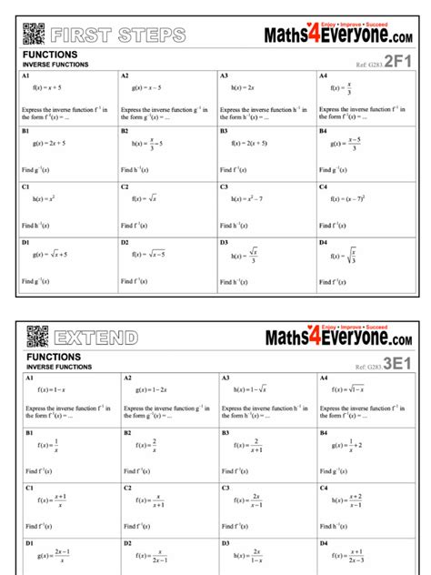 Inverse Functions Practice Questions Pdf
