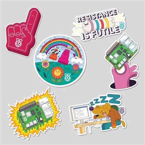 raspberry pi sticker pack 2 the pi hut