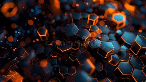 Abstract Geometric Background With Glowing Hexagonal Shapes Stock Image Image Of Light