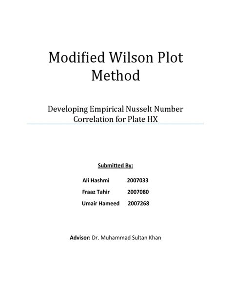 Modified Wilson Plot Algorithm Pdf Applied Mathematics Fluid Dynamics