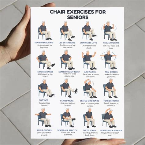 Printable Chair Exercises For Seniors Posters Chair Exercise Chart For