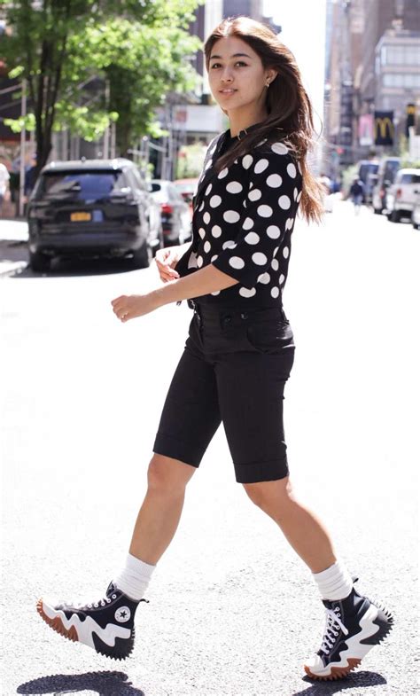 Kylin Milan In A Black Polka Dot Blouse Was Seen Out In New York City 05 07 2023 Celebsla Com
